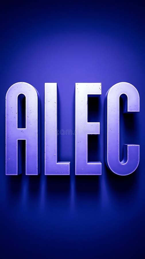 3d Typography Rendering of Name Alec with Vibrant Blue Background Stock ...