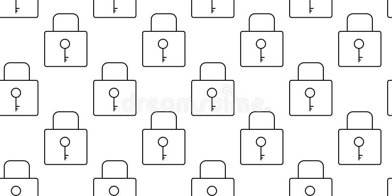 Repeating Pattern of Simple Locks on a White Background Showcasing a ...