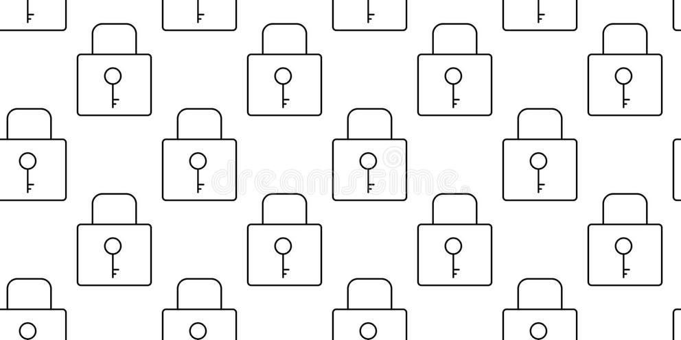 Repeating Pattern of Simple Locks on a White Background Showcasing a ...