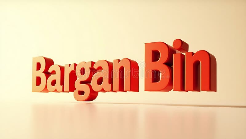 Creative Typography Showcasing the Words Bargan Bin in Three ...