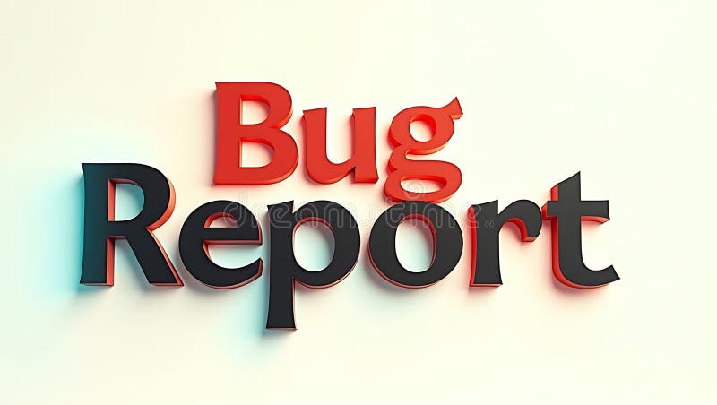 Creative Typography Showcasing the Phrase Bug Report in Bold Colors and ...