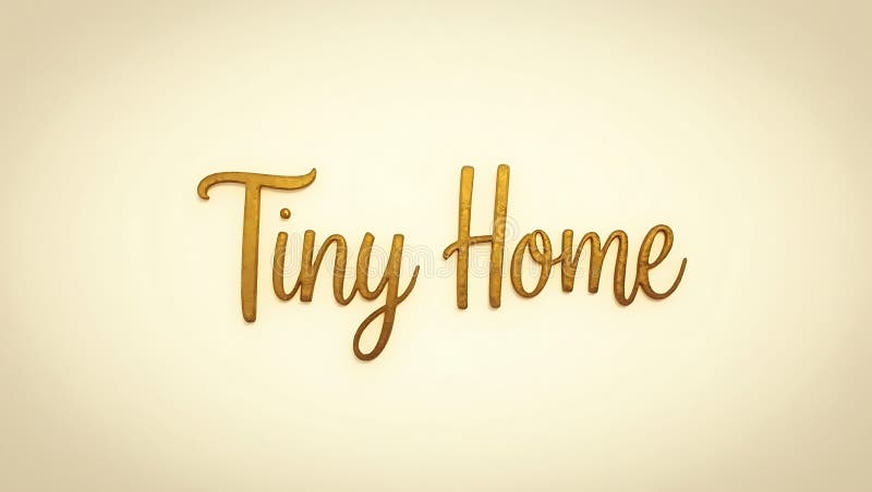 Gold Typography Sign Displaying the Words Tiny Home in a Simple and ...