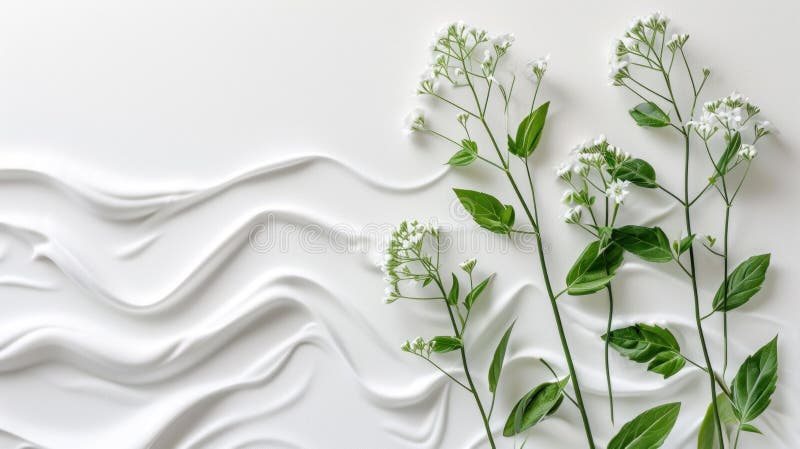 This Design Has a White Background with Beautiful Flowers and Leaves ...