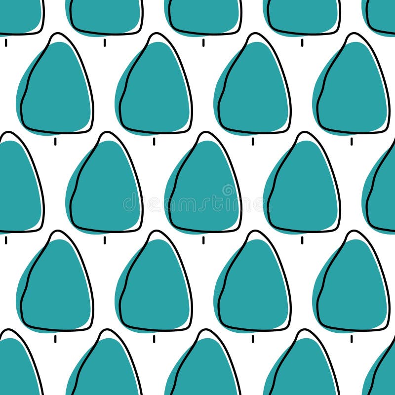 Modern Abstract Pattern Showcasing Unique Shapes in Teal and Black on a ...