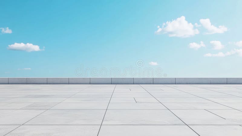 The Design Features a Rooftop Terrace with a City View on a Sunny Day ...