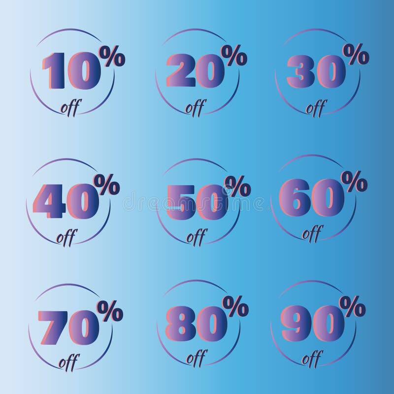 The Design Features a Set of Colorful and Stylish Discount Labels Stock ...