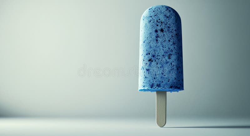 The Design Features a Simple Blue Popsicle that Has Been Bitten into ...