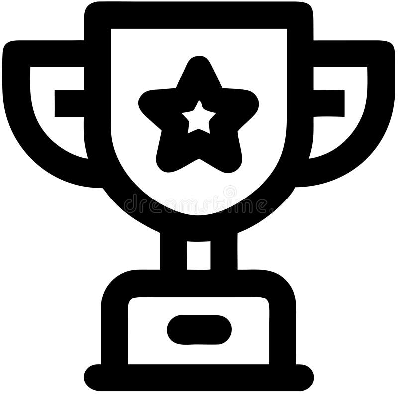 Black Trophy with Star Vector for Achievements and Awards Design Stock ...