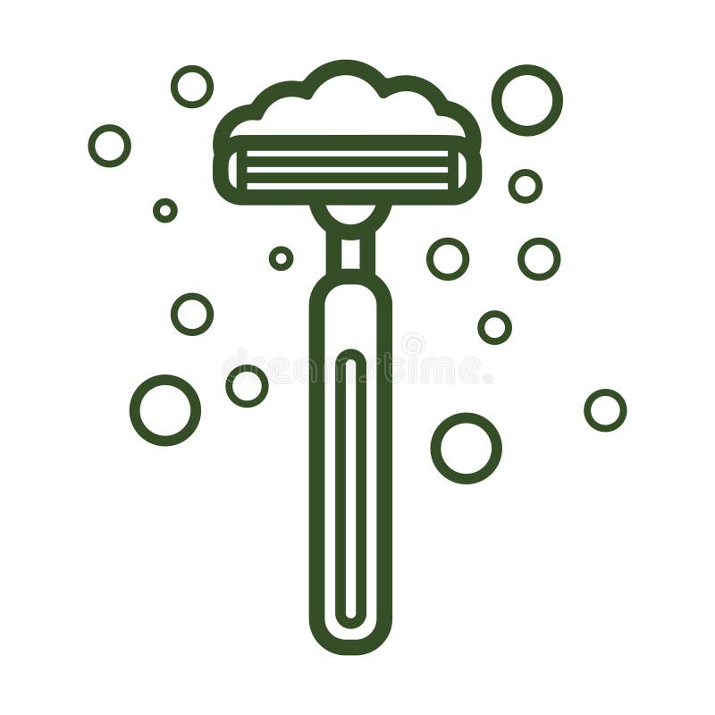 Vector Icon Representing Shaving Care with a Razor and Foam for ...