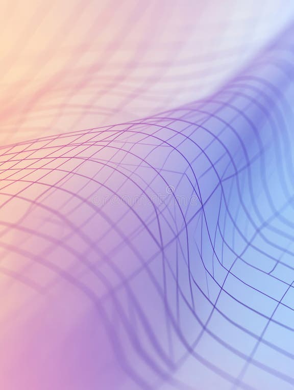 Sleek Wireframe Background Design with Soft Grid Lines and Floating ...