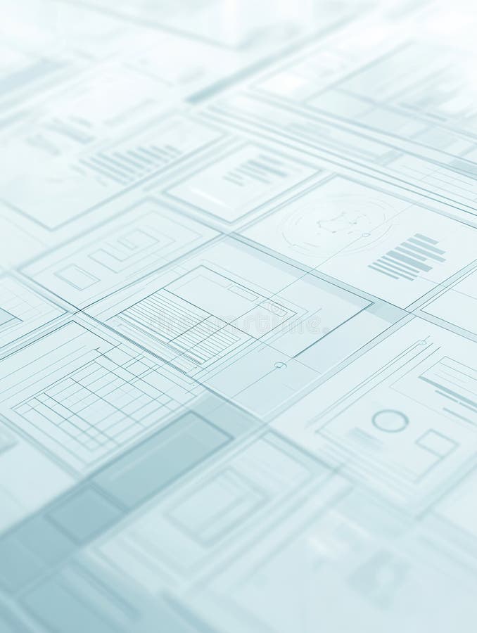 Sleek Wireframe Design Background with Grid Lines and Transparent ...
