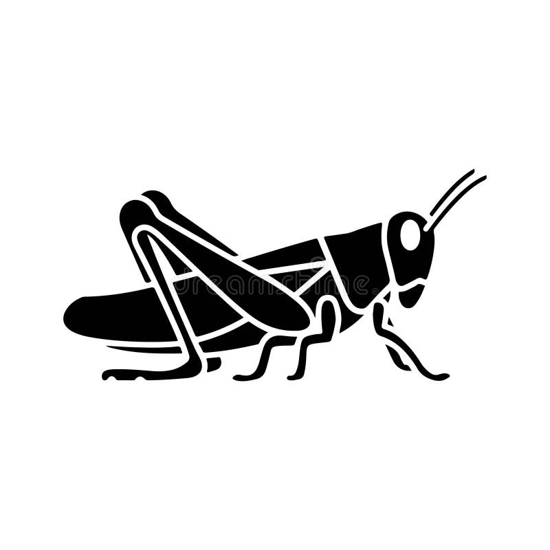 Grasshopper Silhouette Vector Art Illustration with White Background ...