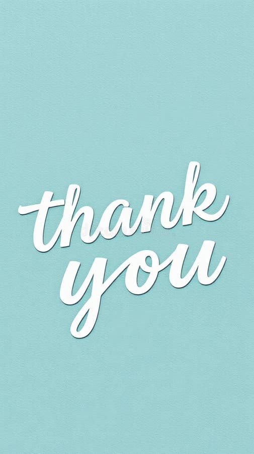 Elegant Thank You Message in White Cursive Font on a Soft Blue ...