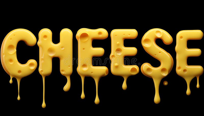 A Quirky Cheese Font with Letters Resembling Gooey Melted Cheese ...