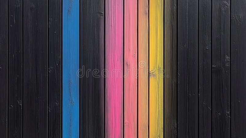 The Design Features Vibrant Colors and Vertical Stripes Against a Dark ...