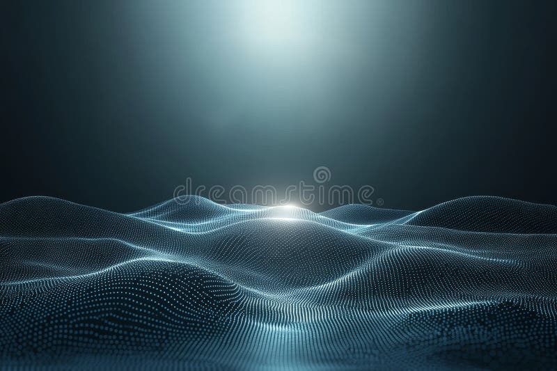 The Design Features a Wave-like Movement of Dots and Flow Particles As ...