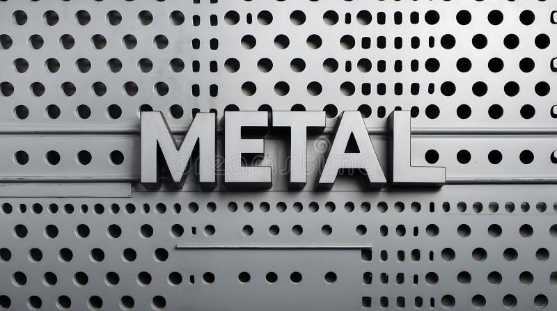 Unique Perforated Design of the Word Metal on a Textured Background ...