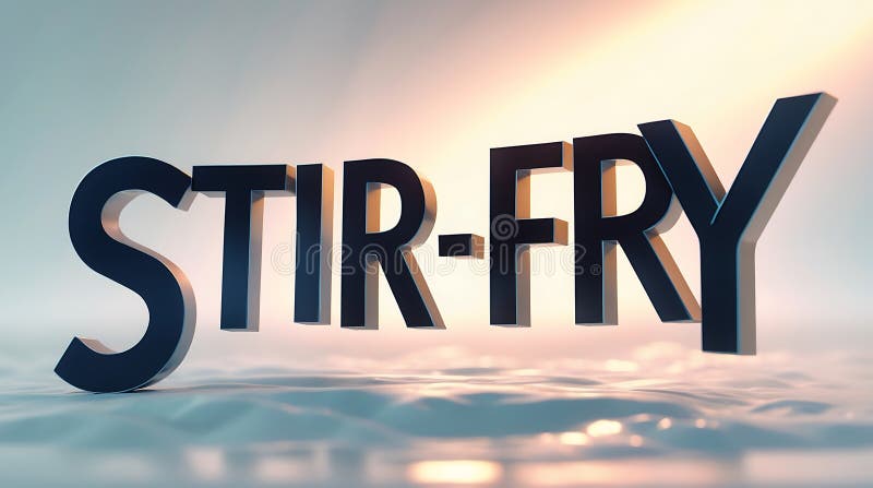 The Design Features the Word Stir-fry in Bold, Three-dimensional ...