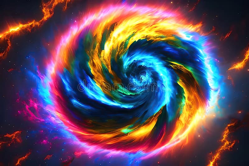 A Design Featuring an Big Bang in the Space Stock Illustration ...