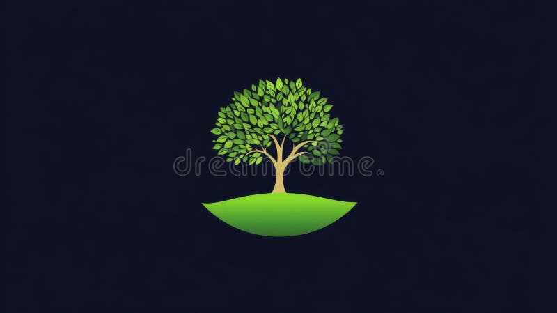 Design Featuring a Stylized Tree Logo with Editable Background for ...