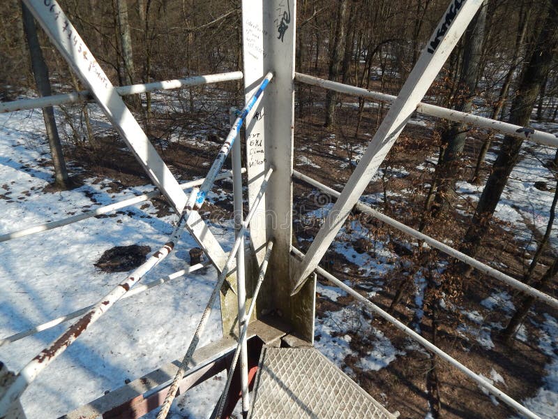 The Design of the Fire Tower of the Metal Stock Photo - Image of white ...