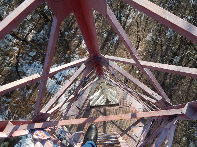 The Design of the Fire Tower of the Metal Stock Image - Image of modern ...