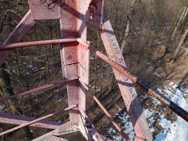The Design of the Fire Tower of the Metal Stock Image - Image of fire ...