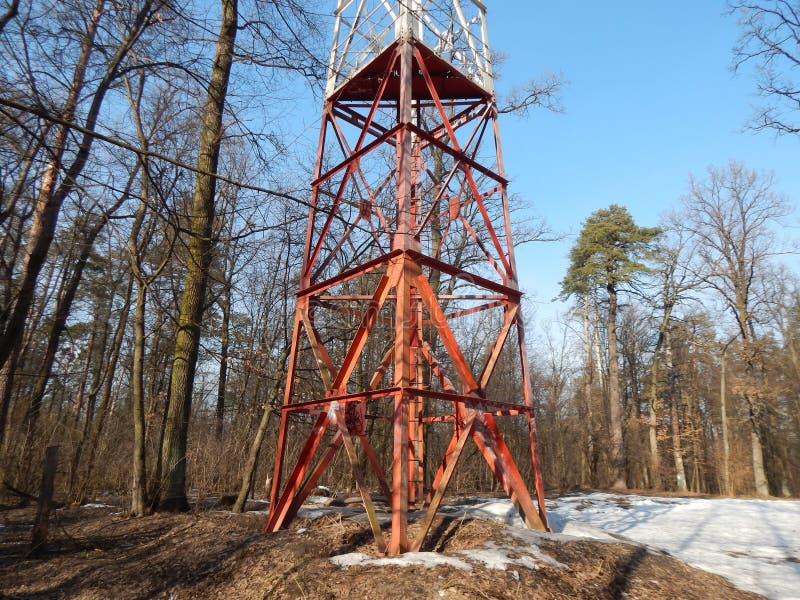The Design of the Fire Tower of the Metal Stock Image - Image of ...