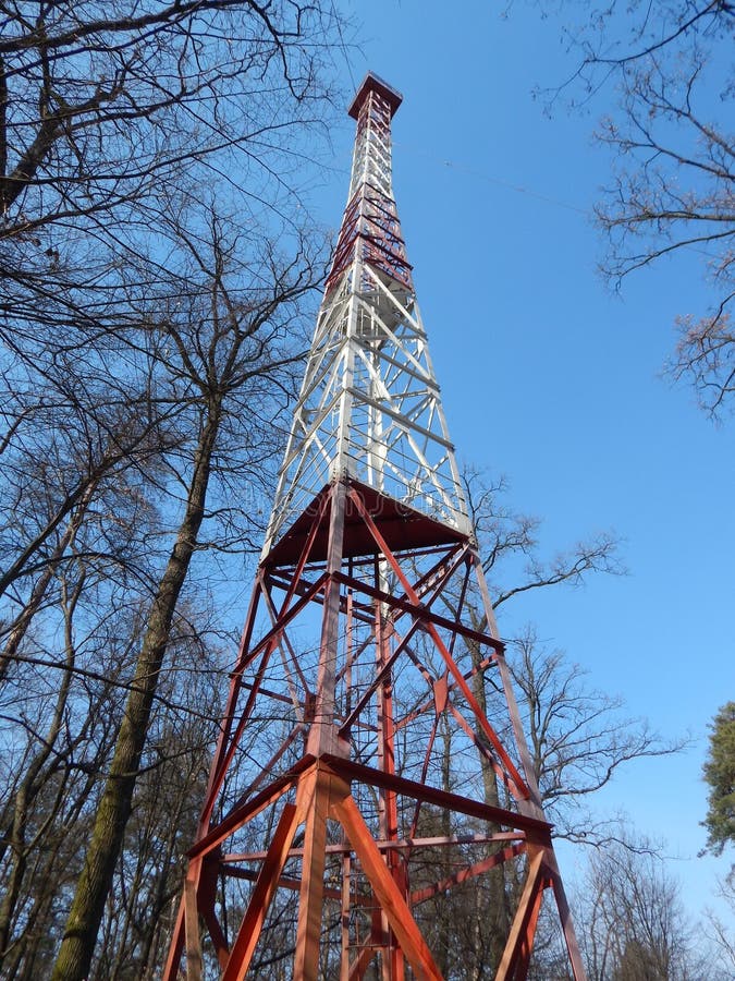 The Design of the Fire Tower of the Metal Stock Image - Image of ...