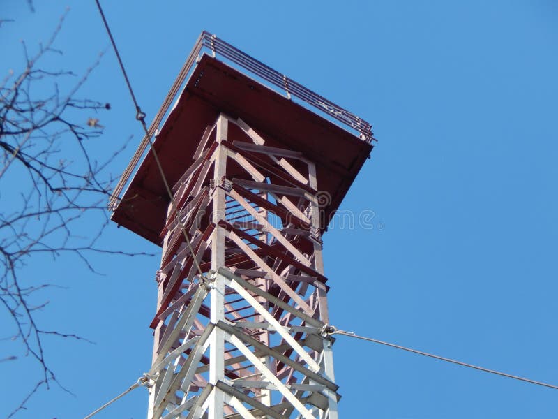 The Design of the Fire Tower of the Metal Stock Photo - Image of fire ...