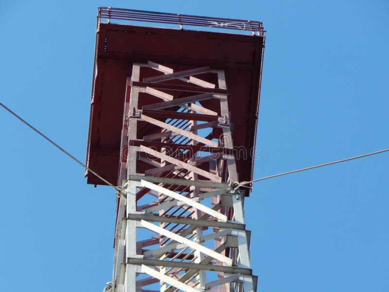 The Design of the Fire Tower of the Metal Stock Photo - Image of blue ...