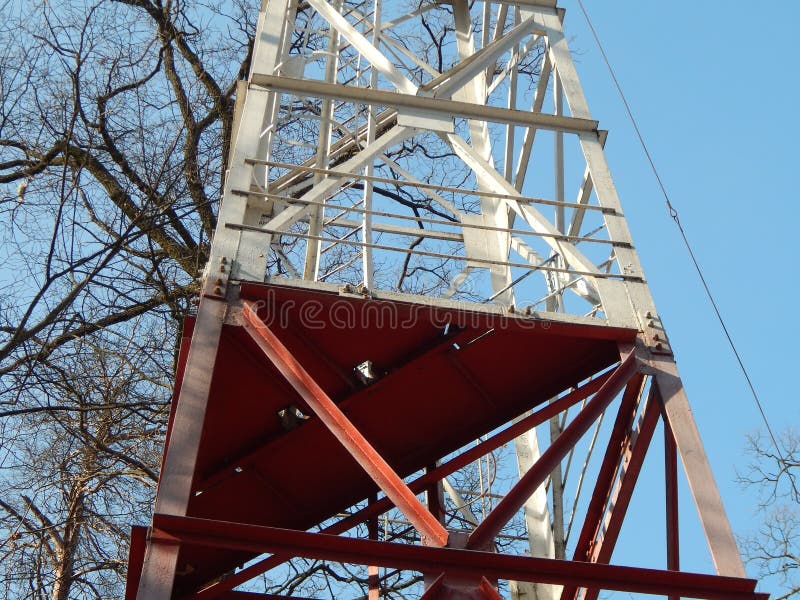 The Design of the Fire Tower of the Metal Stock Image - Image of ...