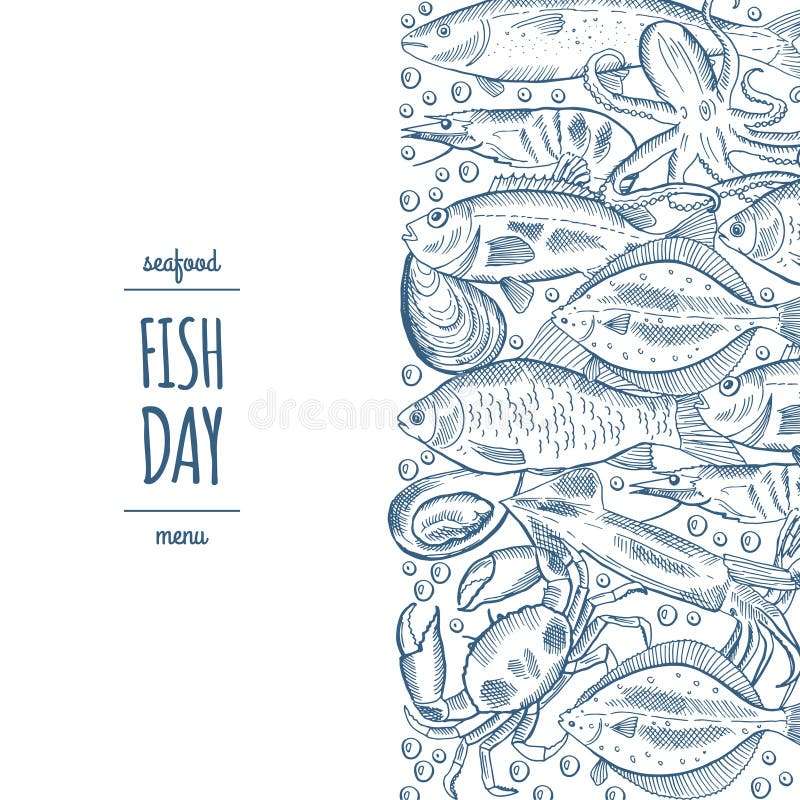 Design a Fish Menu Template for the Restaurant Menu Stock Vector ...