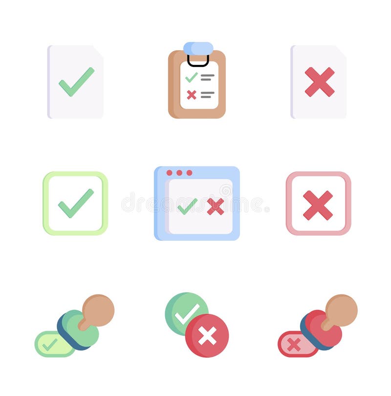 Approved and Rejected Icon Vector Stock Concept Stock Vector ...