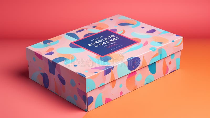 Design flat box mockup stock illustration. Illustration of catching ...