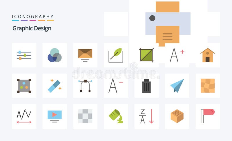 25 Design Flat Color Icon Pack Stock Vector - Illustration of mail ...