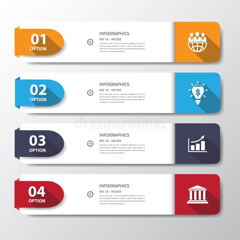 Design Flat Shadow Step Number Banners /graphic or Website.vector Eps10 ...