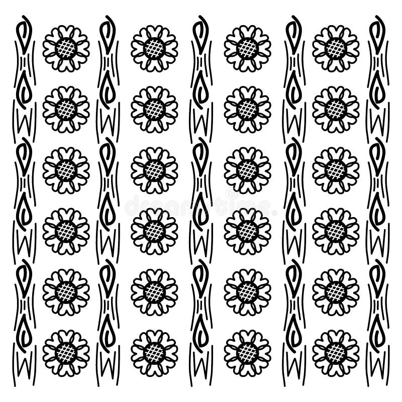 Batik Java Flora Sun Flower Regular Element Abstract Design Stock ...