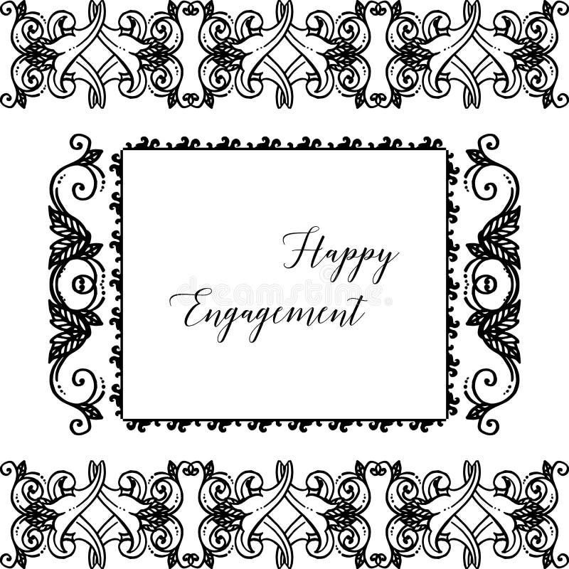 Design Flower Frame, Wallpaper of Card Happy Engagement. Vector Stock ...