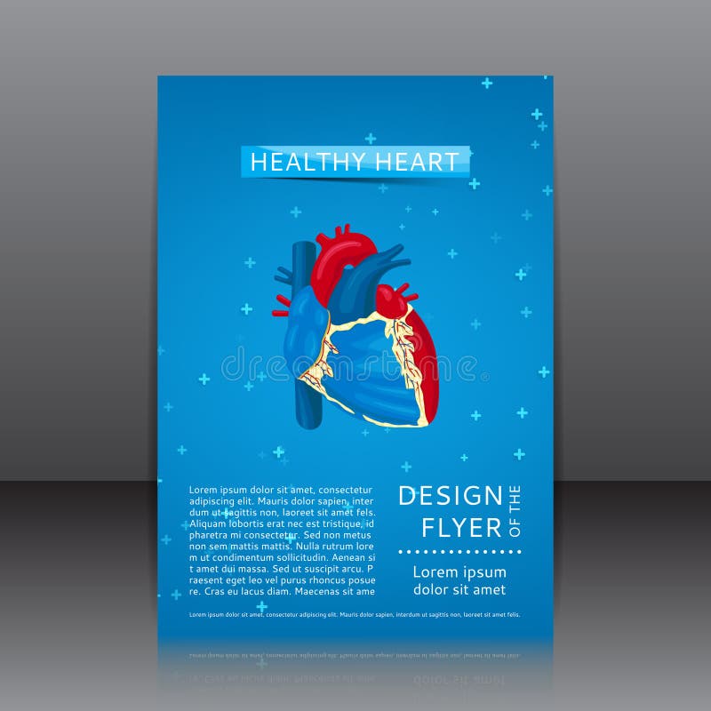 Design of the Flyer with Healthy Heart Stock Vector - Illustration of ...