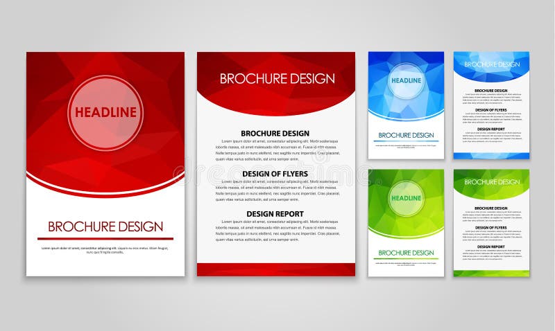 Design Flyers and Brochures Polygonal Stock Vector - Illustration of ...