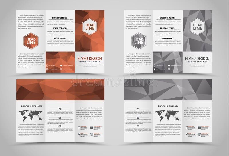 Design Folding Brochures with Polygonal Elements Stock Vector ...