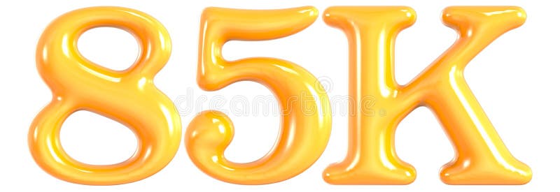 Follow Number 85K Yellow with White Background Stock Illustration ...