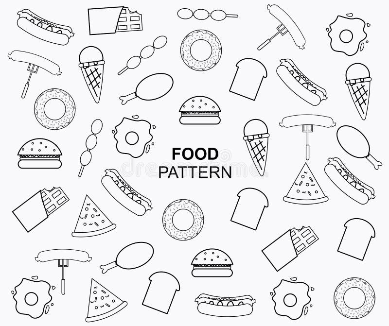 Design about food patterns stock vector. Illustration of educational ...