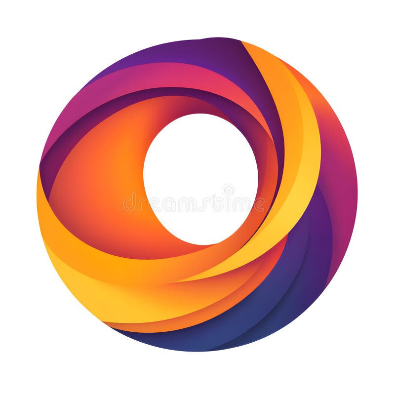A Colorful Abstract Circular Design Features Layered, Overlapping ...
