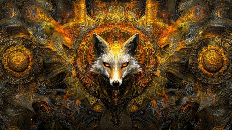 The Design of a Fox Face Features Beautifully Intricate Mandala ...
