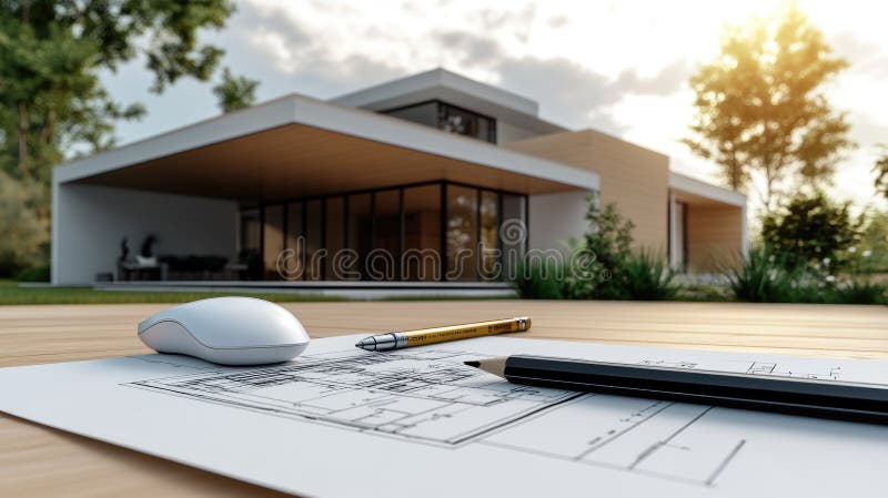 Design Framework in Focus - House Model Positioned Over Detailed ...