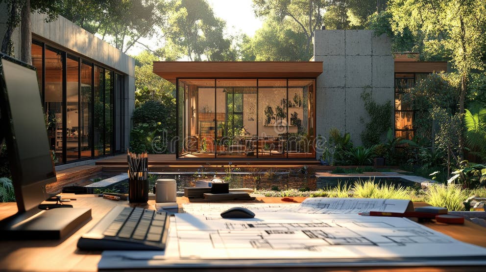 Design Framework in Focus - House Model Positioned Over Detailed ...