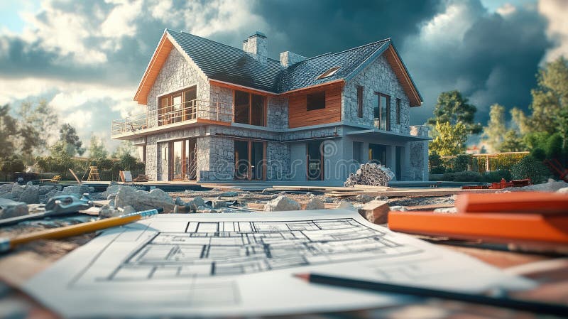 Design Framework in Focus - House Model Positioned Over Detailed ...