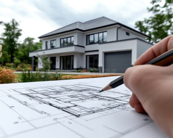 Design Framework in Focus - House Model Positioned Over Detailed ...